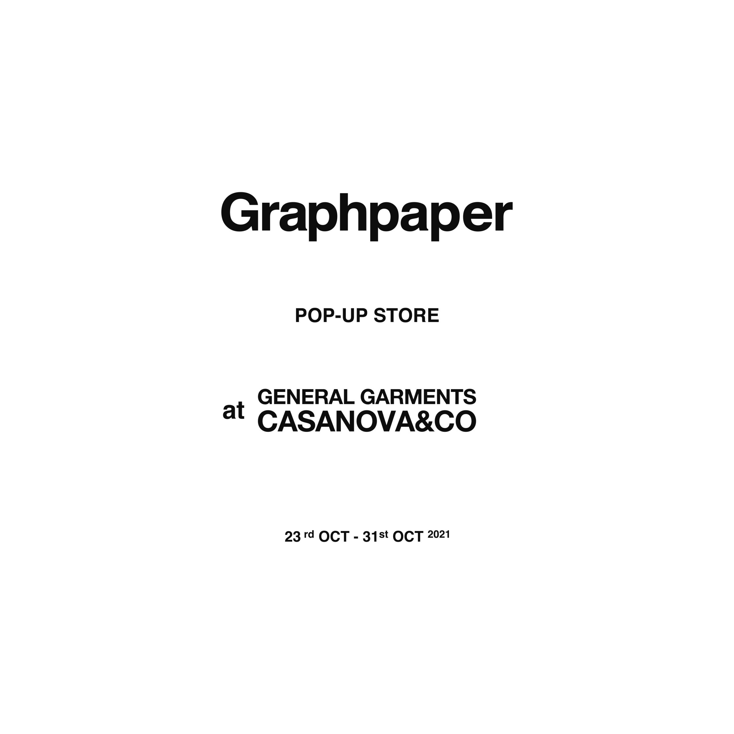 お知らせ。"Graphpaper" – CASANOVA&CO